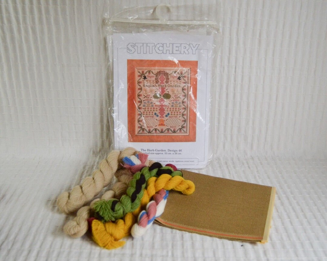 Vintage Stitchery 'the Herb Garden' Design 46, Cross Stitch Kit 33cm X ...