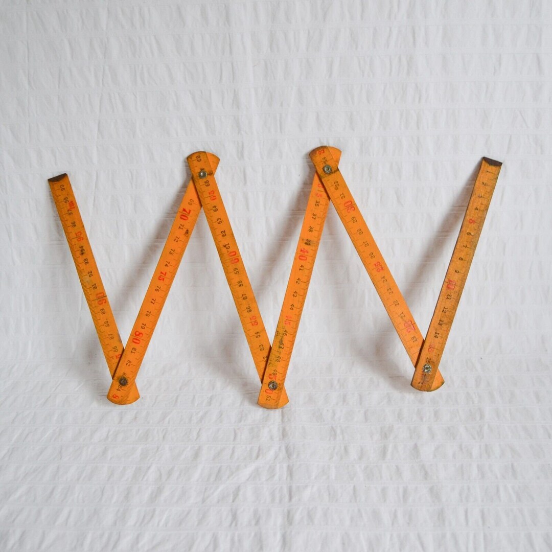 Vintage Wooden Folding Ruler, Yellow 1m Stick Ruler Decor Rustic - Etsy