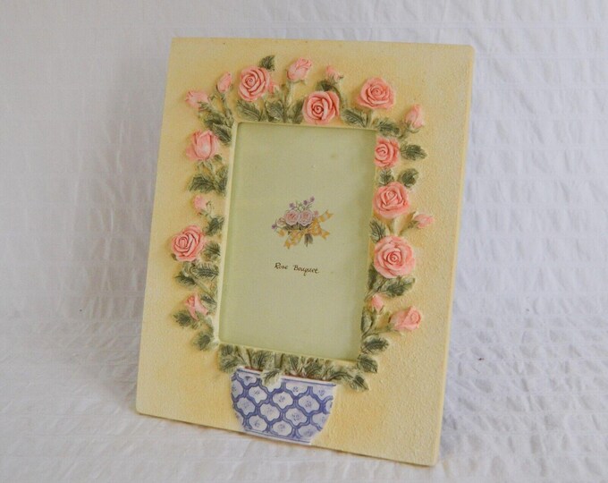 The Leonardo Collection Roses Florals Photo Frame, Yellow 3D Flowers ...