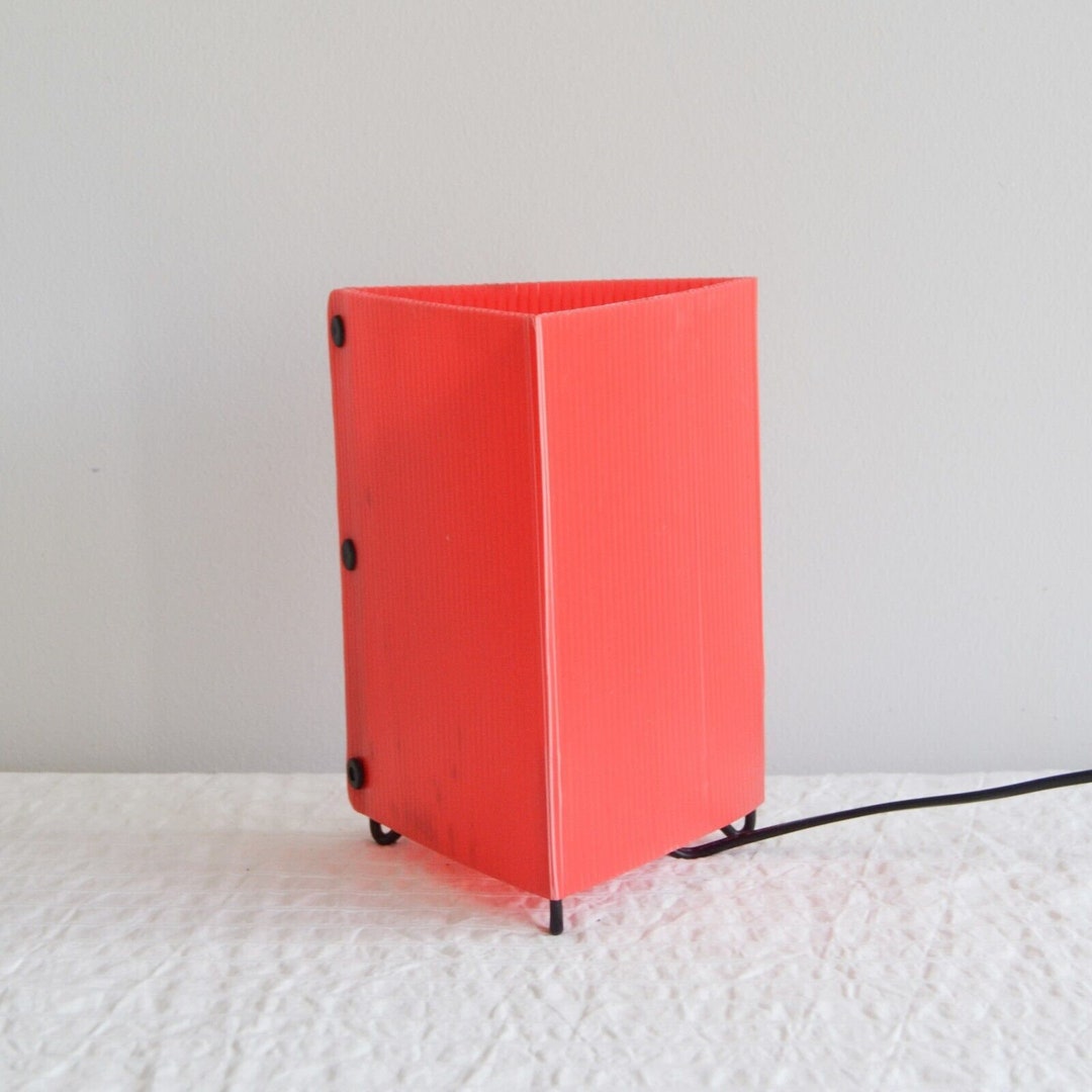 Rare Vintage IKEA Ton Lamp Plastic Table, Red Corrugated Plastic ...
