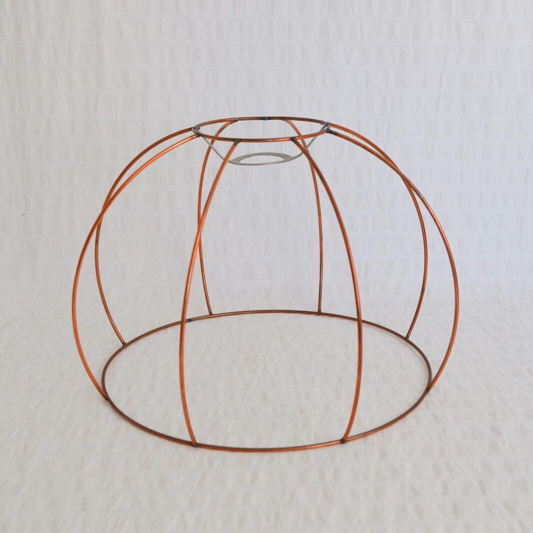 Vintage Copper Lampshade Frame, Wire Light Shade Frame, Dome Lampshade ...