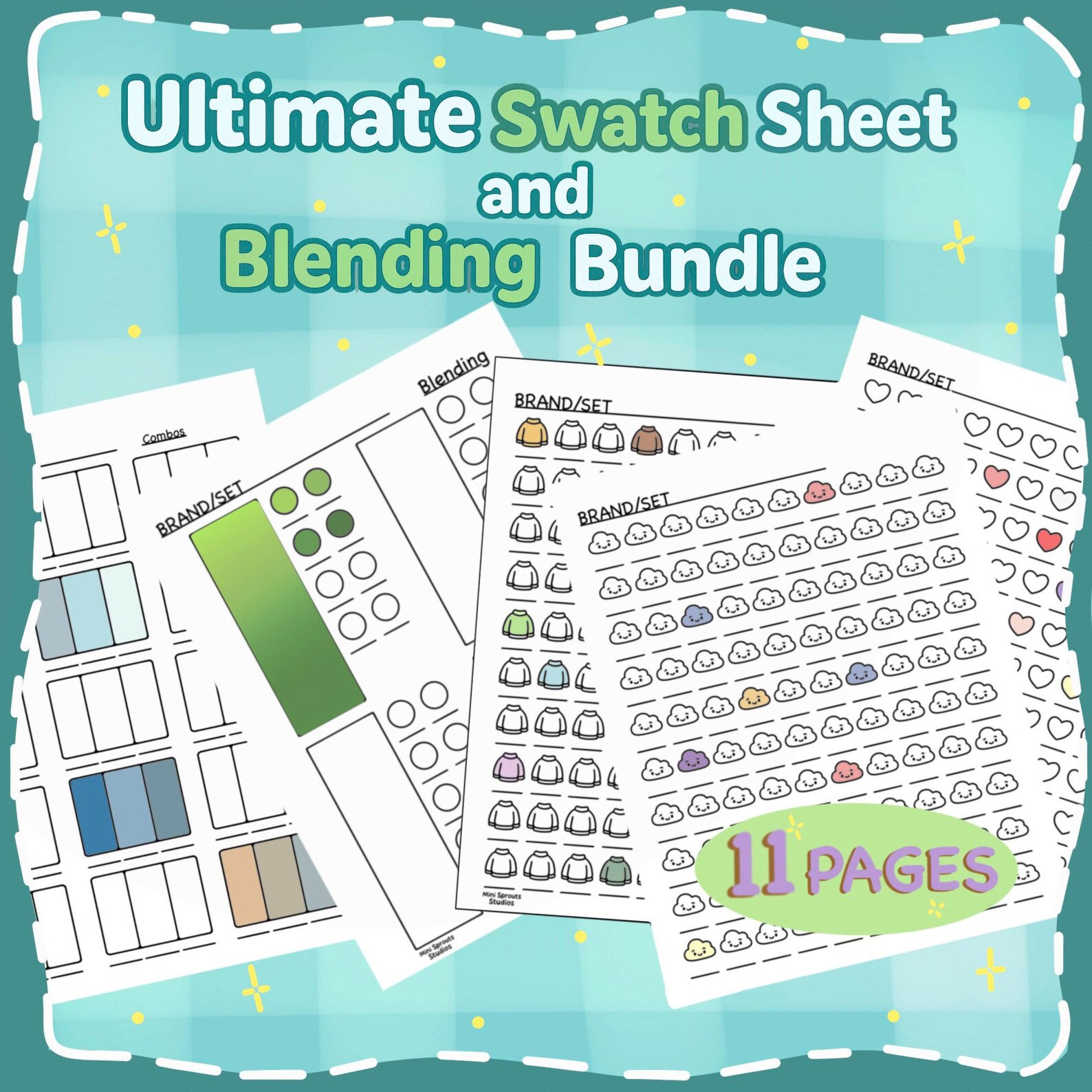 Ultimate Swatch and Blending Sheet Bundle – 11 Printable Art Sheets for ...