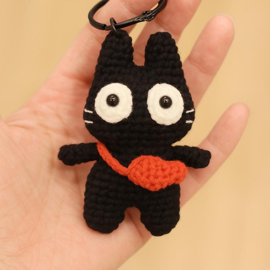 Black Cat Keychain Crochet Pattern: Easy Amigurumi Tutorial (PDF ...