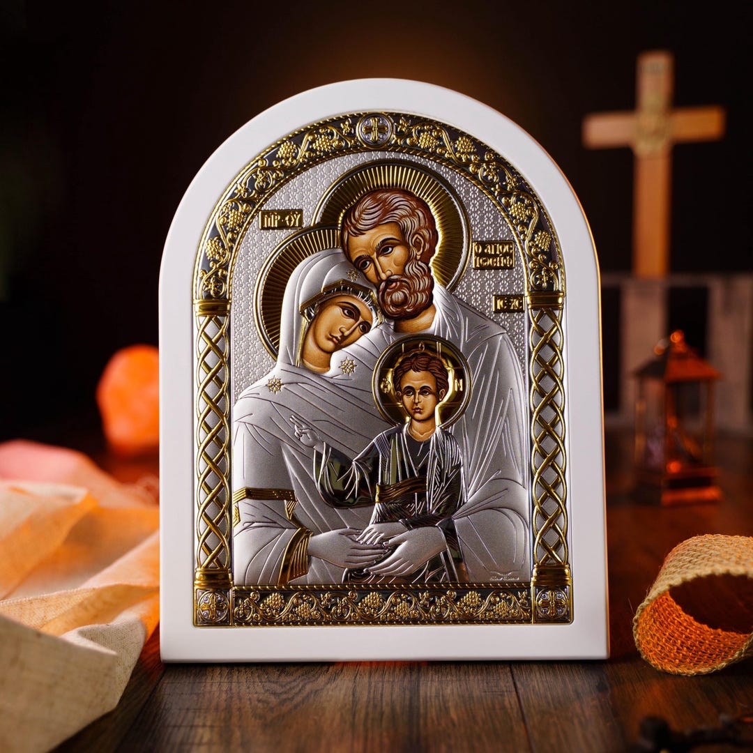 Holy Family Orthodox Icon – Silver Religious Icon of Mary, Joseph ...