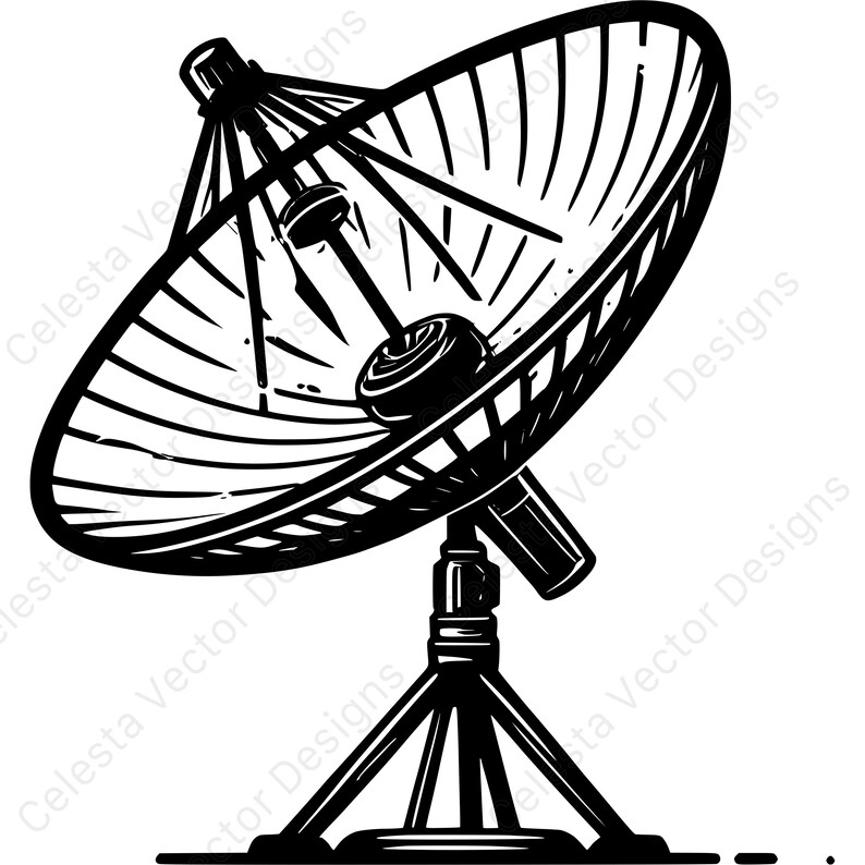Satellite Dish Vector Clipart Digital Download - 4 Images Svg Png Jpg ...