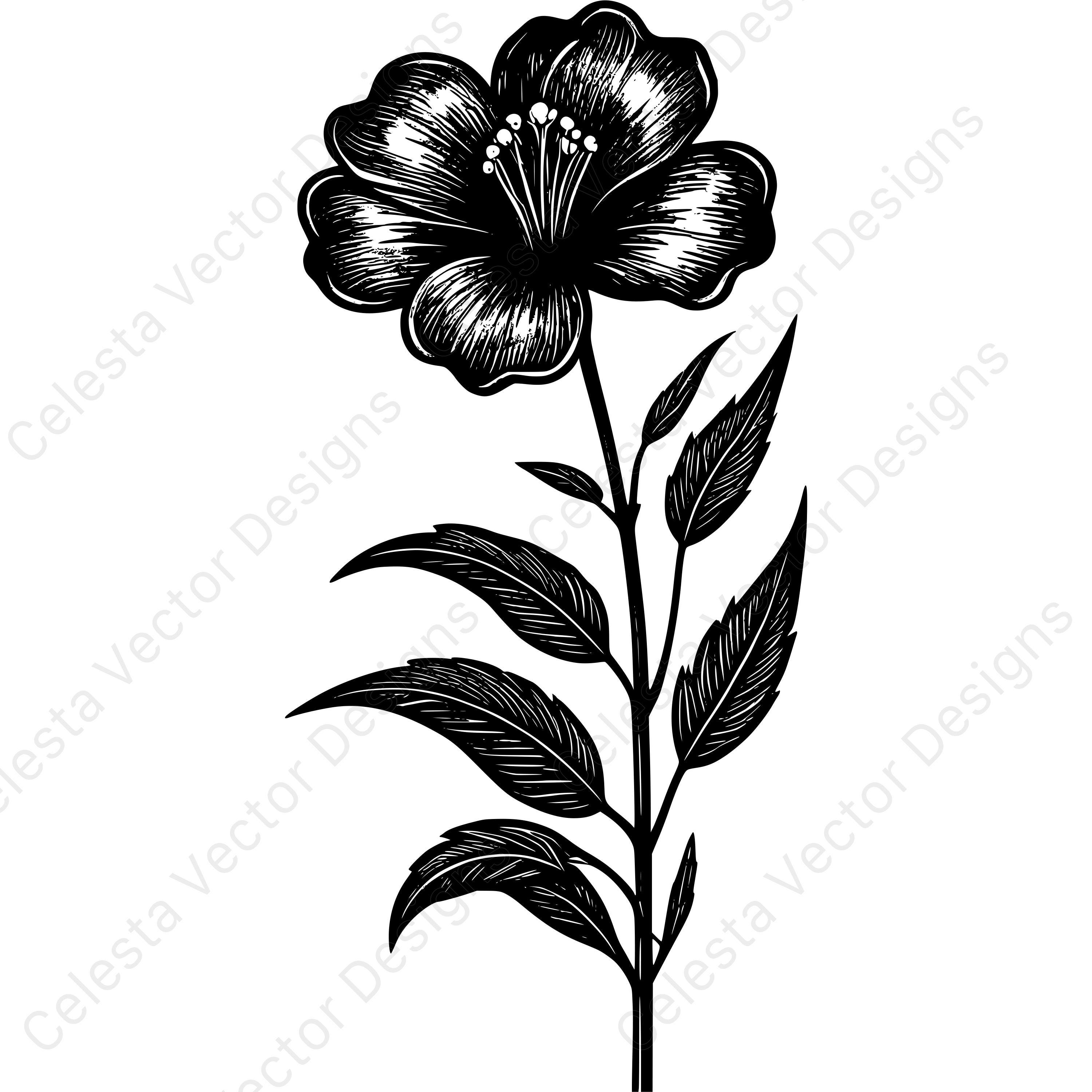 Violet Flower Vector Clipart Digital Download - 4 Svg Images for Cricut ...
