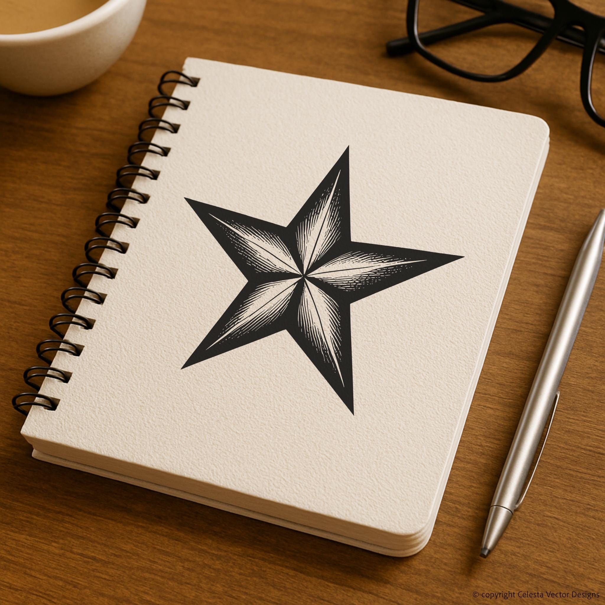 Star Symbol Clipart Set of 4 Vector Images for Digital Download Svg Png ...