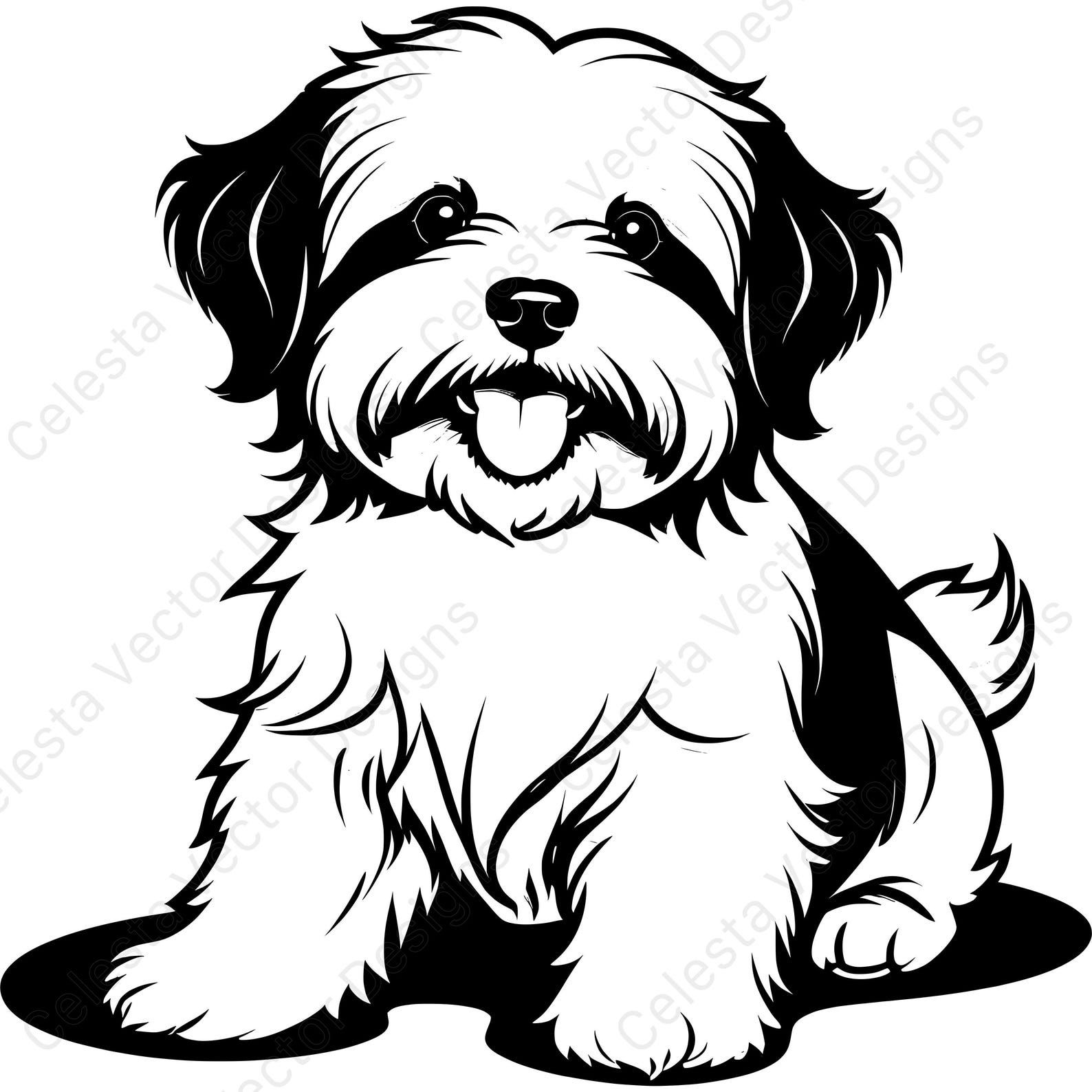 Havanese Happy Dog Vector Clipart - 4 Digital Download Images for ...