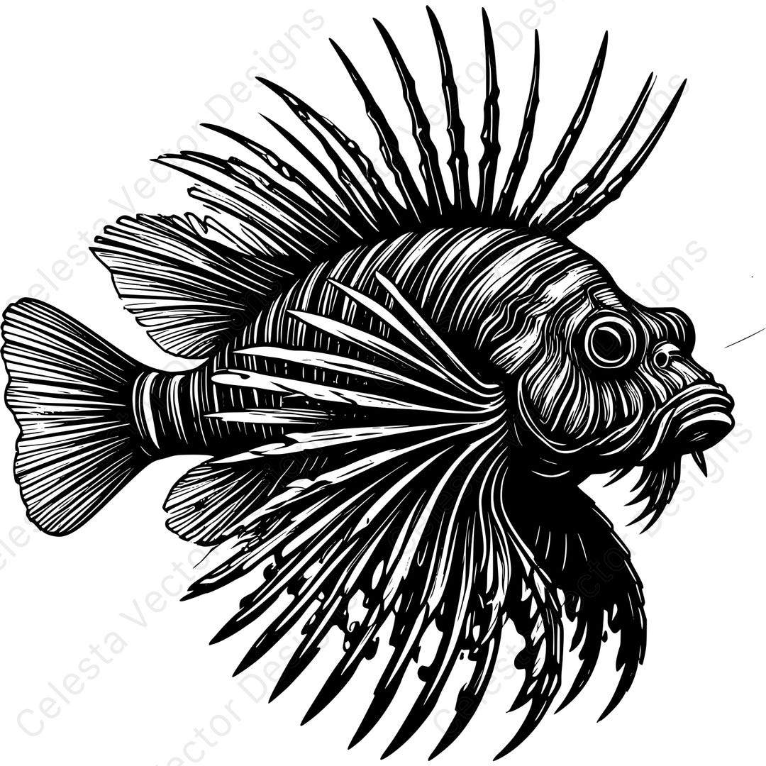 Lionfish Vector Clipart - 4 Images Digital Download Svg Png Jpg Pdf Eps ...