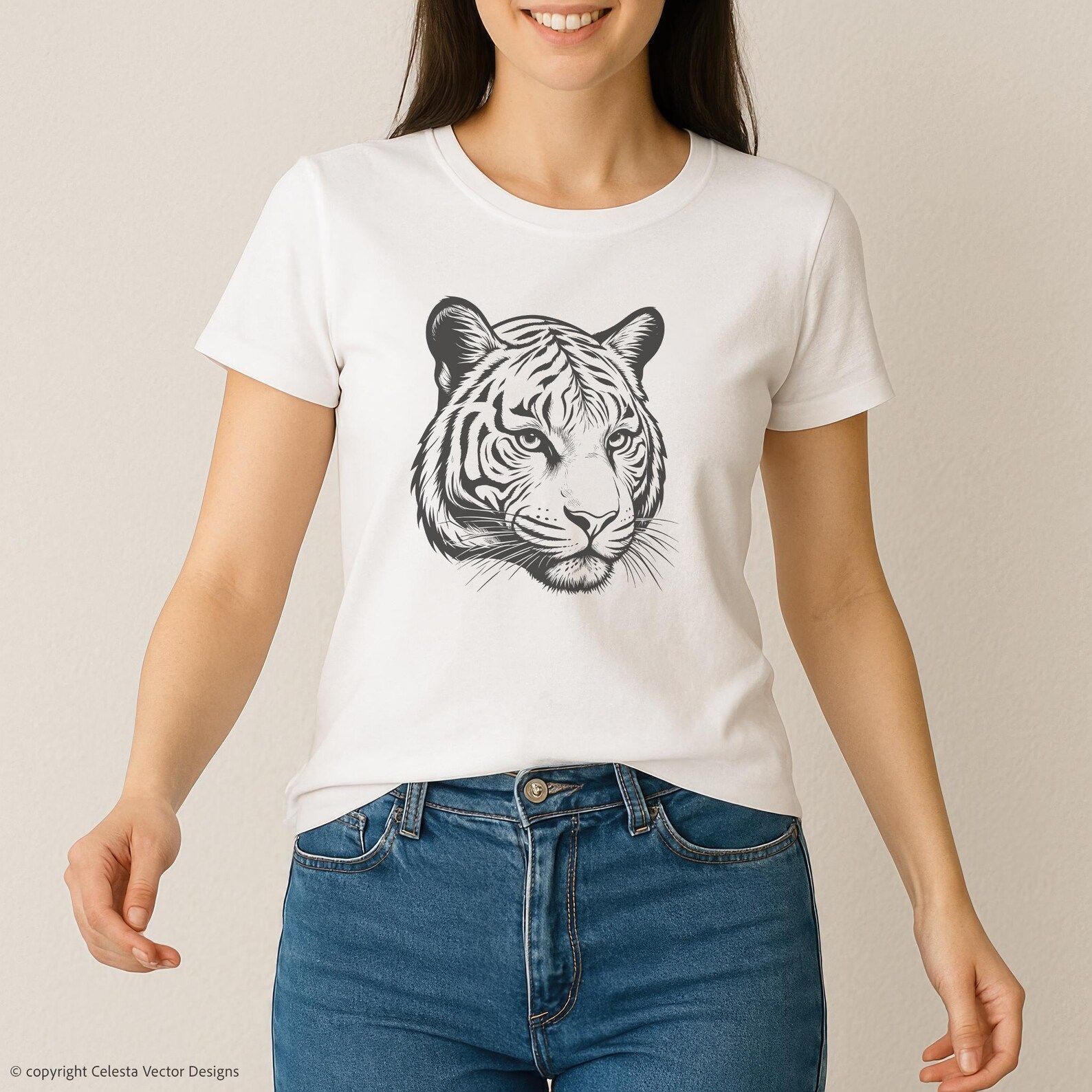 Tiger Portrait Vector Clipart - 4 Digital Download Images for Cricut ...