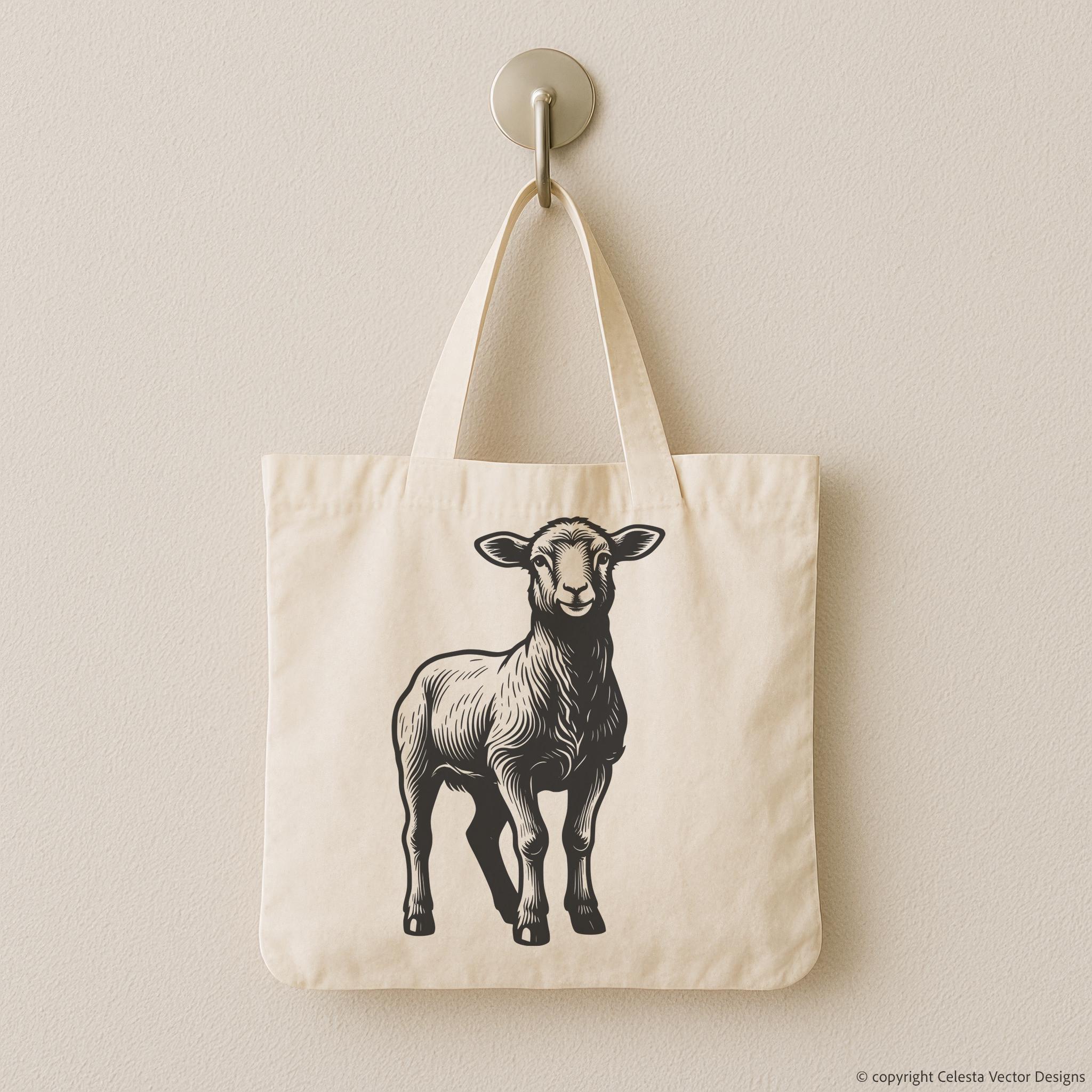 Lamb Portrait Clipart Set, 4 Vector Images for Digital Download, Svg ...