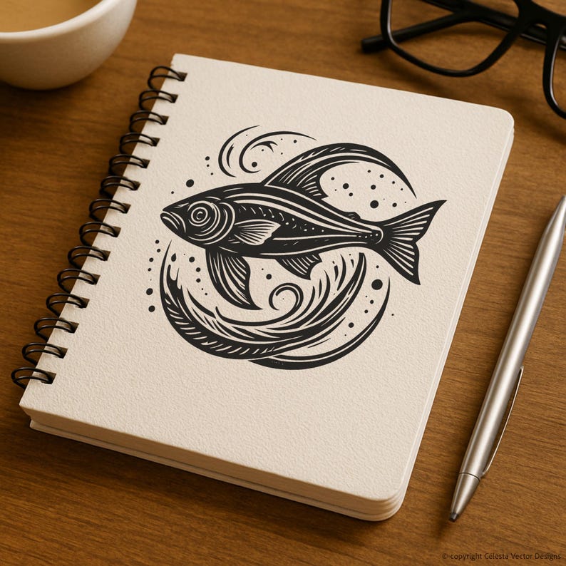 Ichthys Symbol Clipart Set of 4 Digital Download Svg Vector Files for ...