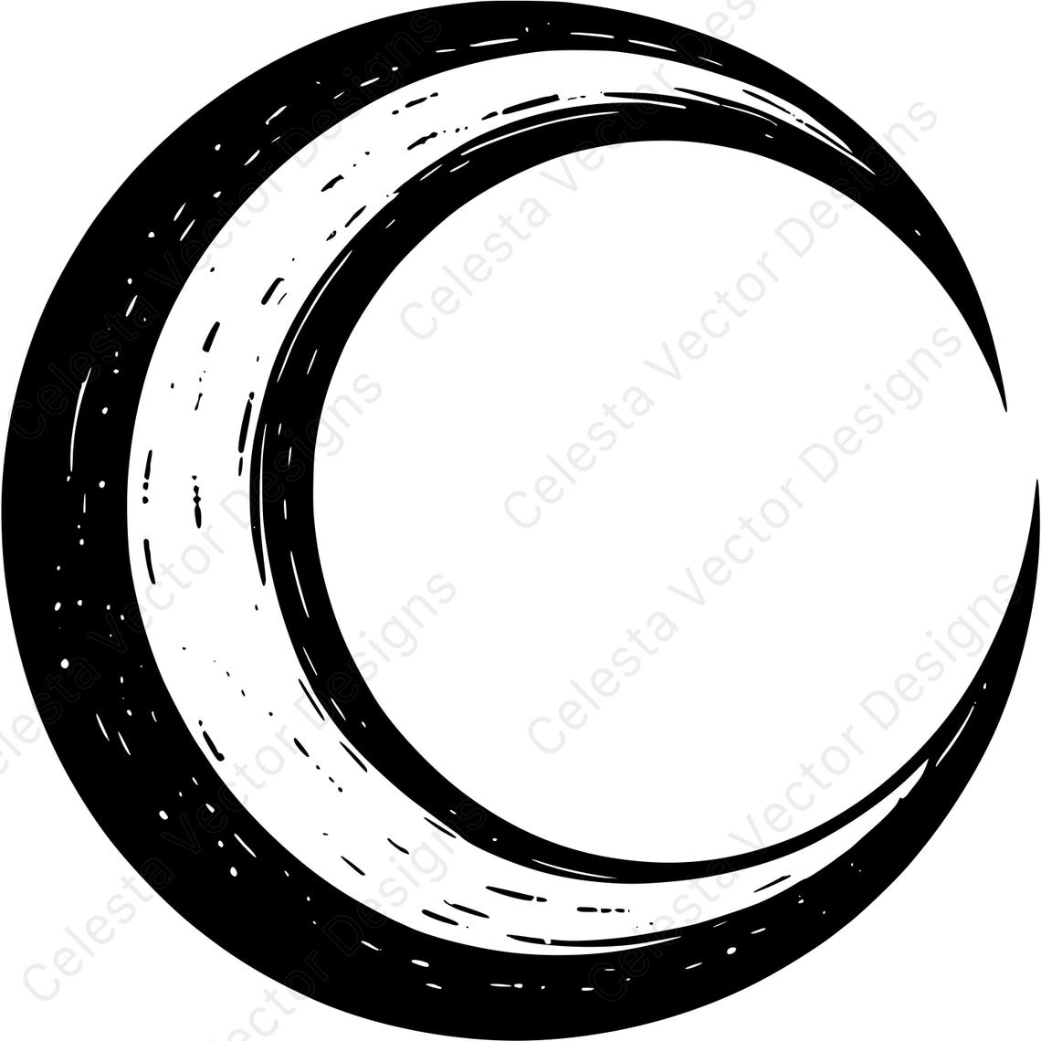 Crescent Moon Clipart Set of 4 Digital Download Svg Vector Files for ...