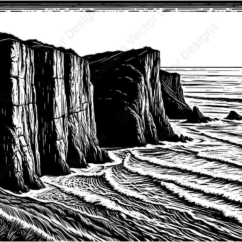 Coastal Bluff Vector Clipart Digital Download - 4 Images Svg Png Jpg ...