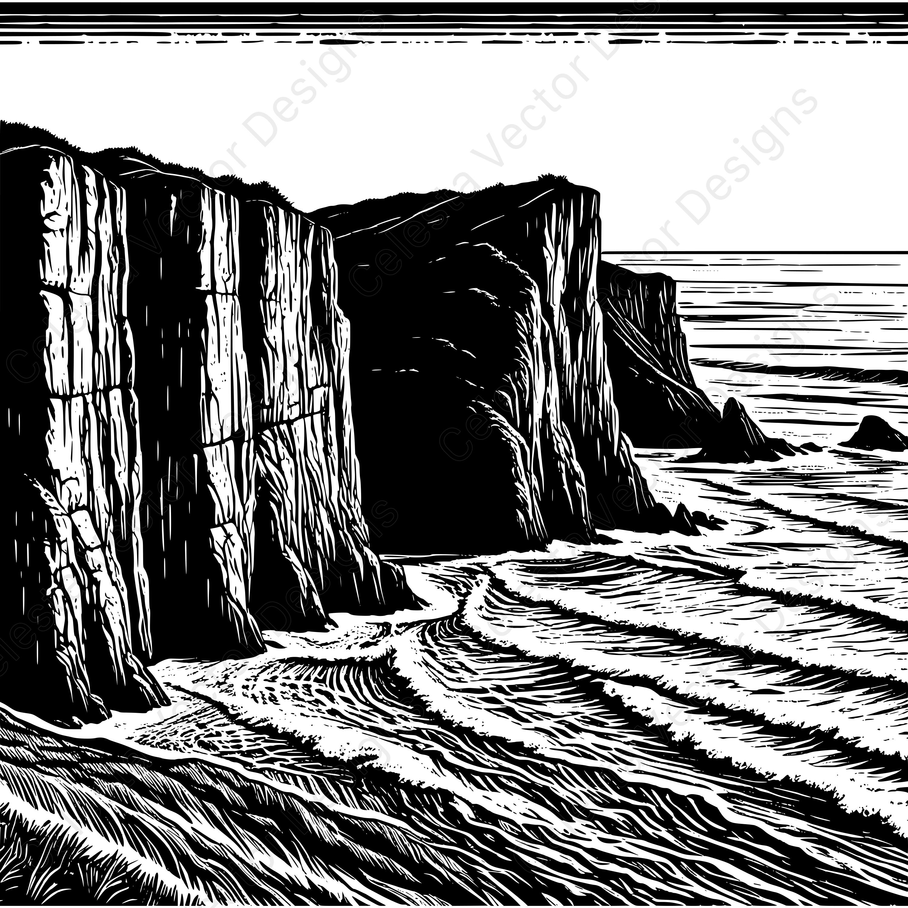 Coastal Bluff Vector Clipart Digital Download - 4 Images Svg Png Jpg ...