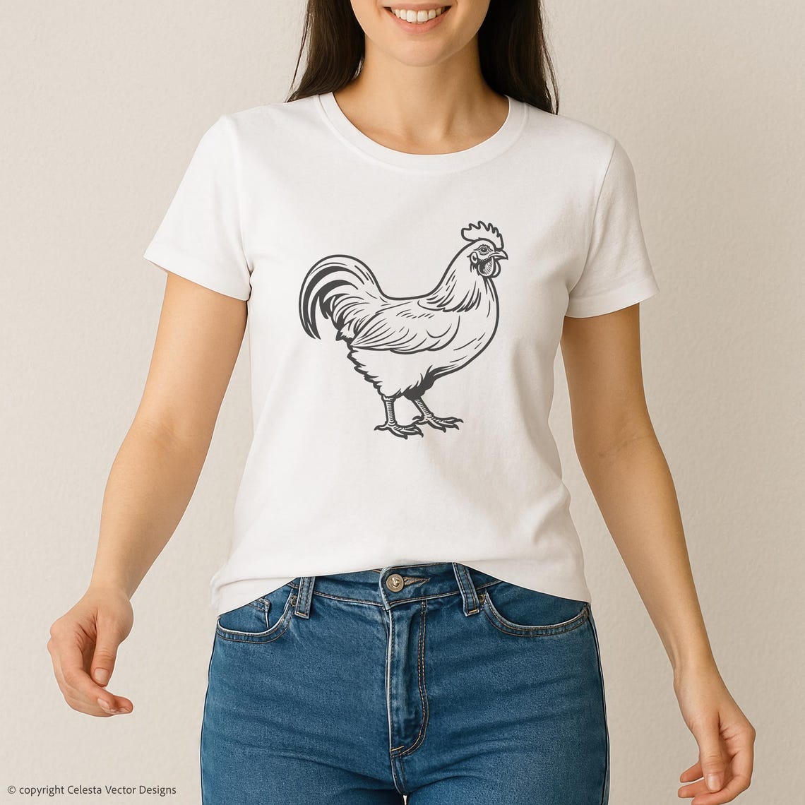 Farm Chicken Vector Clipart Set - 4 Digital Download Images for Cricut ...