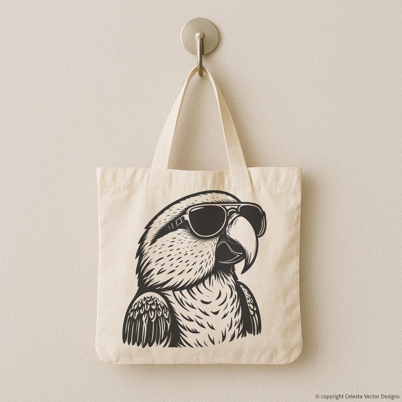 Parrot Portrait Cool Sunglasses Vector Clipart Digital Download 4 ...