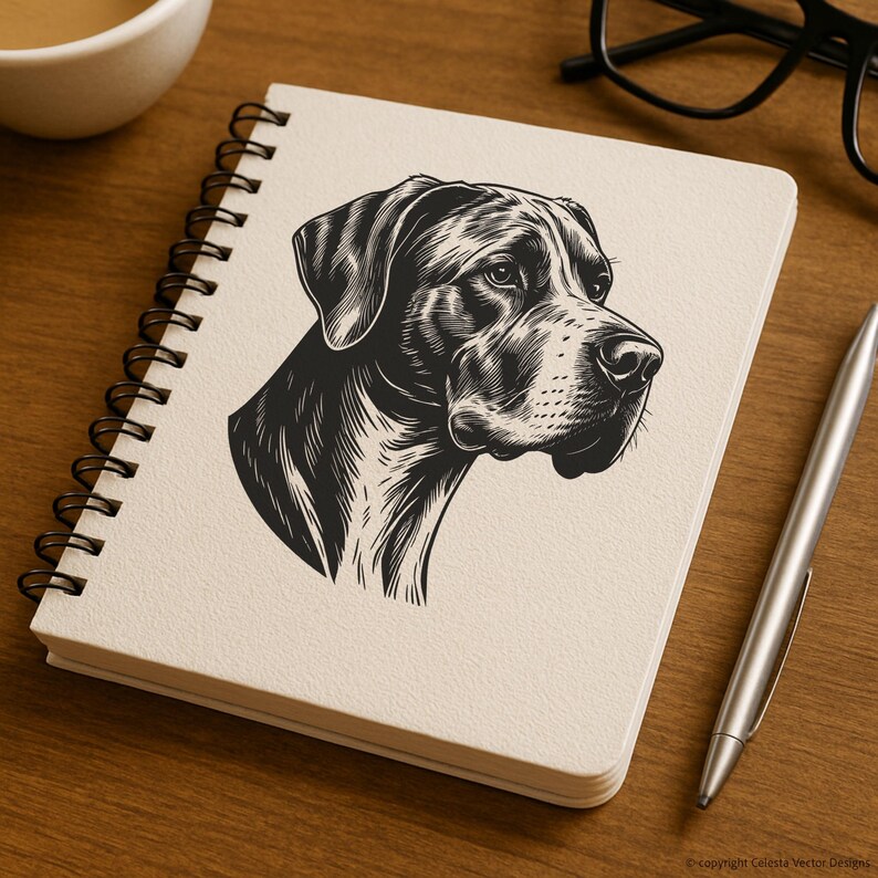 Great Dane Portrait Vector Clipart Digital Download - 4 Images Svg Png ...