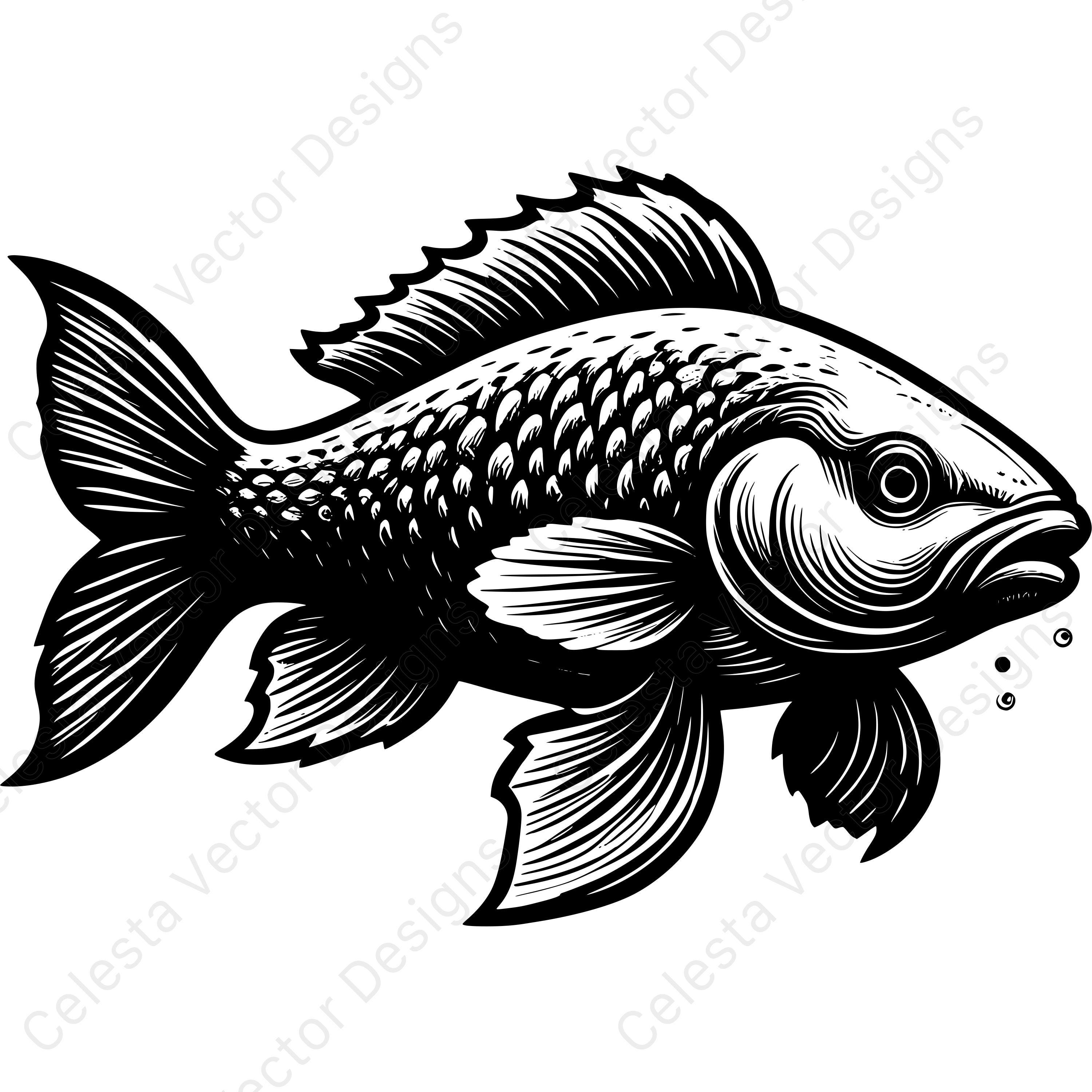 Fish Vector Clipart Digital Download - 4 Images in Svg, Png, Jpg, Pdf ...