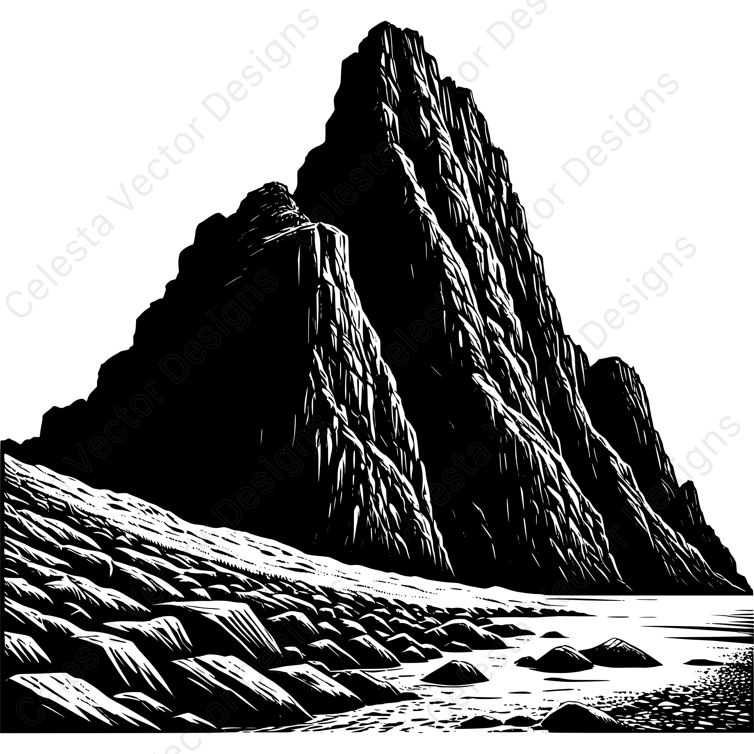 Rocky Outcrop Vector Clipart Digital Download - 4 Images in Svg, Png ...