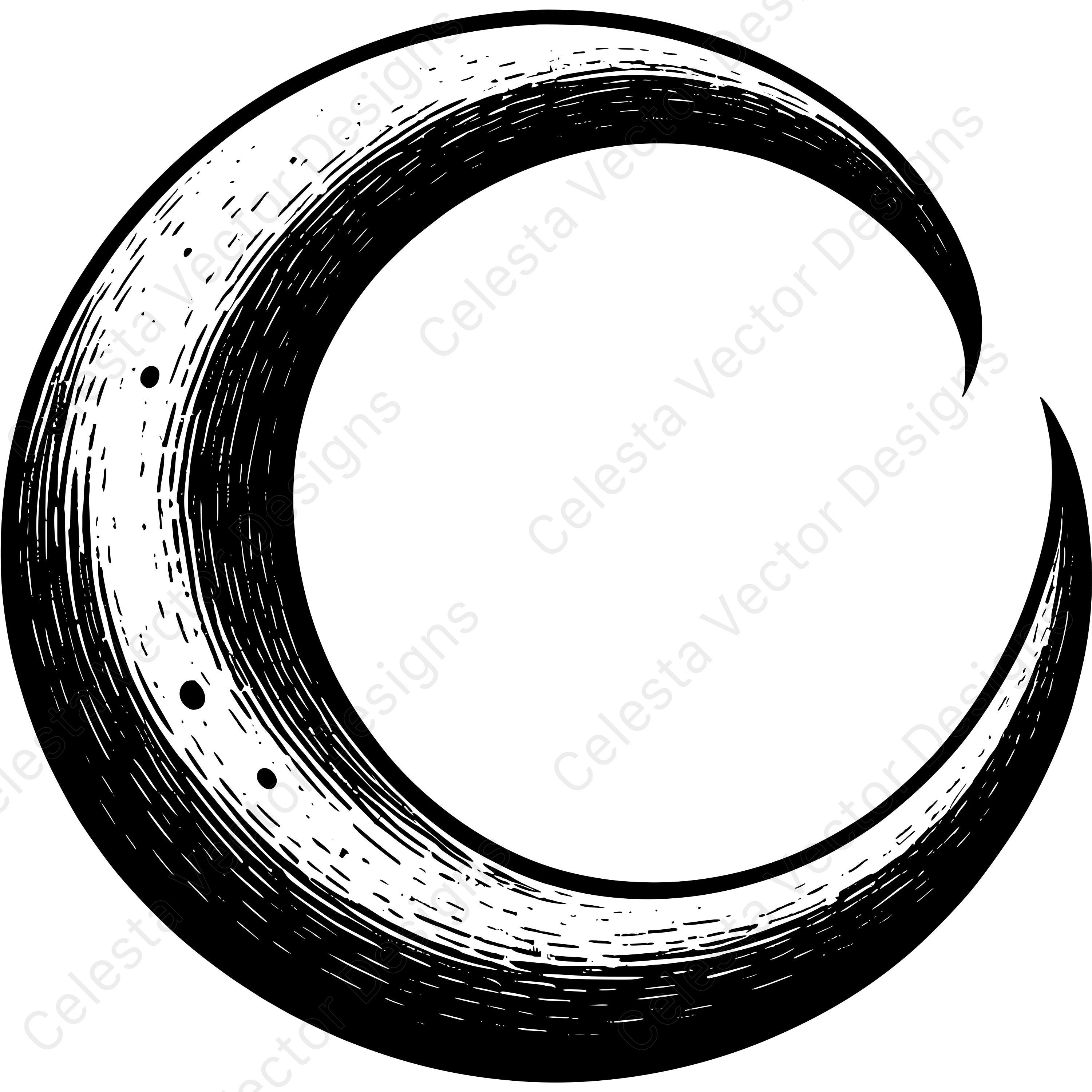 Crescent Moon Clipart Set of 4 Digital Download Svg Vector Files for ...