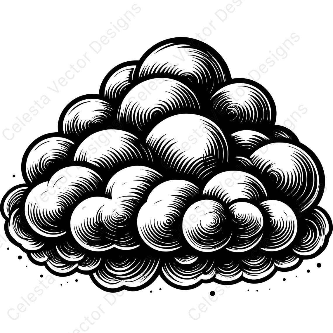 Cloud Formation Vector Clipart - 4 Digital Download Images for Cricut ...