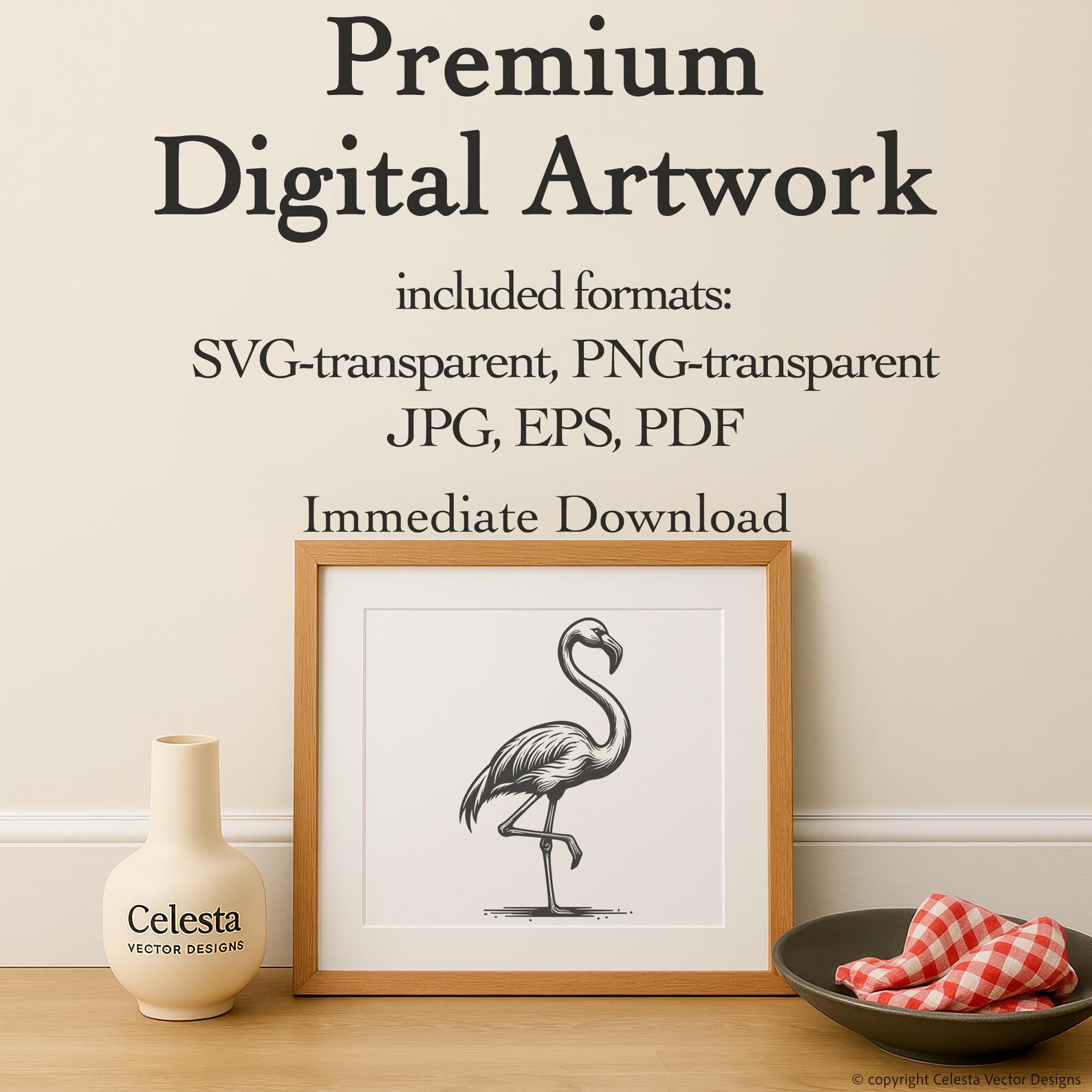 Flamingo Vector Clipart Digital Download - 4 Images Included in Svg ...