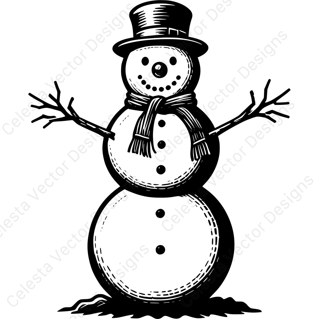 Snowman Vector Clipart Digital Download - 4 Images in Svg Png Jpg Pdf ...