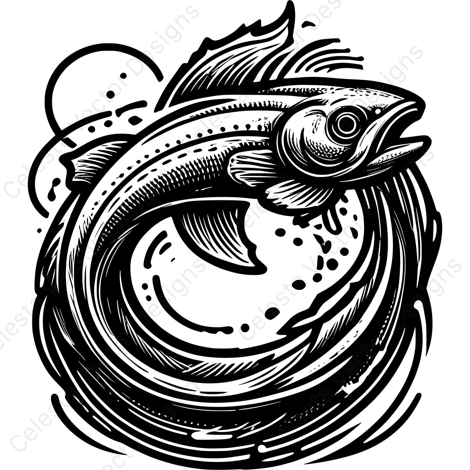 Ichthys Symbol Clipart Set of 4 Digital Download Svg Vector Files for ...
