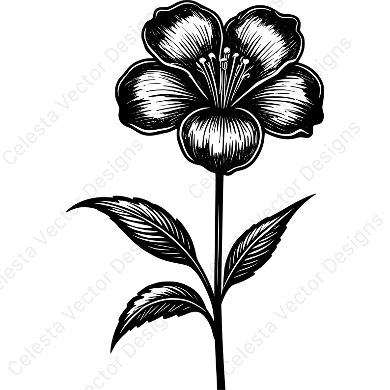 Violet Flower Vector Clipart Digital Download - 4 Svg Images for Cricut ...