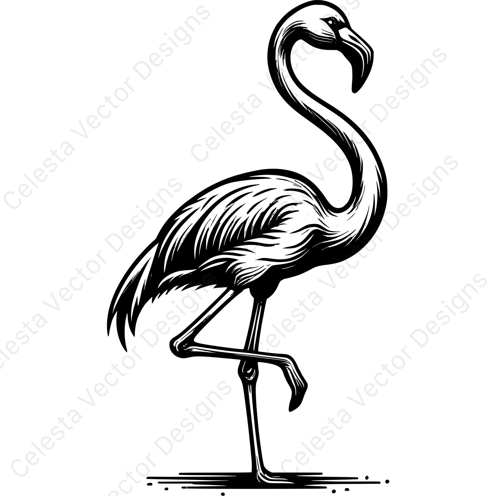 Flamingo Vector Clipart Digital Download - 4 Images Included in Svg ...