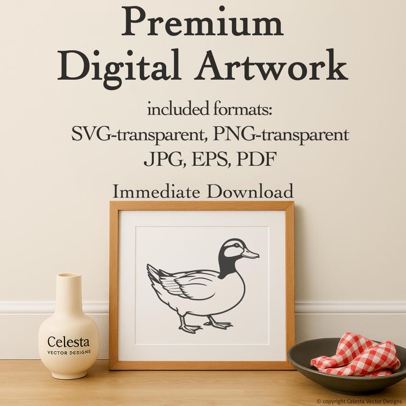 Farm Duck Vector Clipart Digital Download - 4 Images Svg Png Jpg Pdf ...