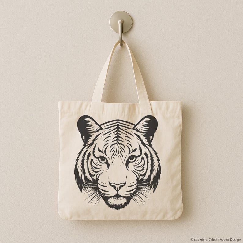 Tiger Portrait Vector Clipart - 4 Digital Download Images for Cricut ...