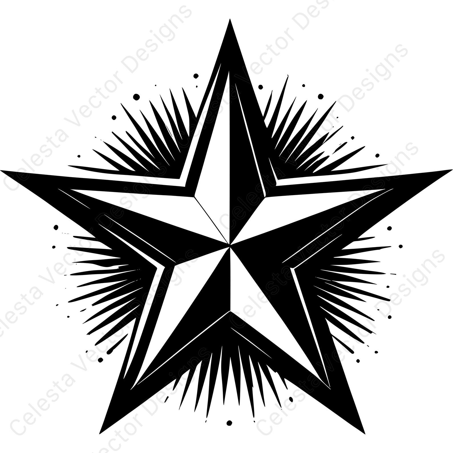 Star Symbol Clipart Set of 4 Vector Images for Digital Download Svg Png ...