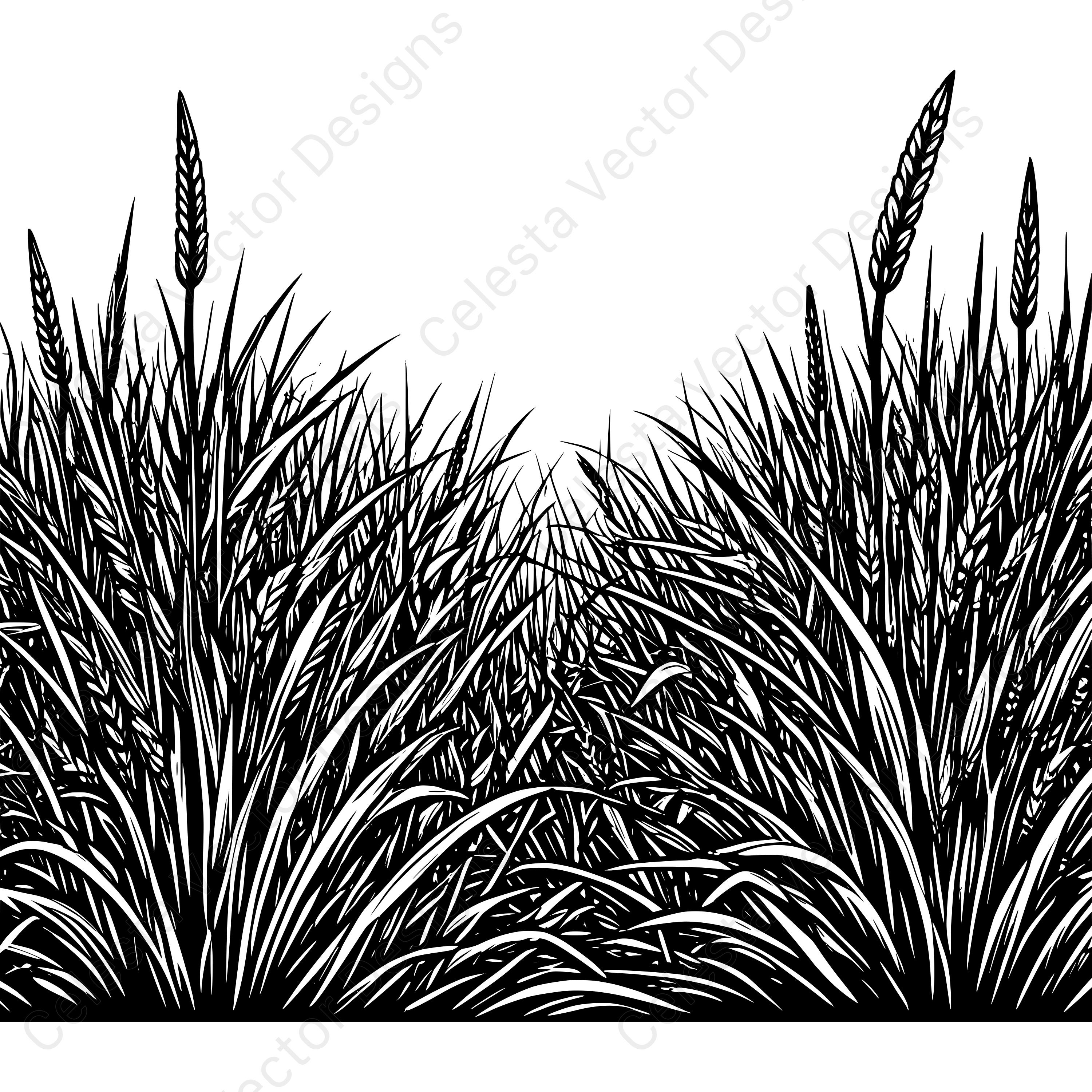 Meadow Grass Vector Clipart Digital Download - 4 Images for Cricut ...