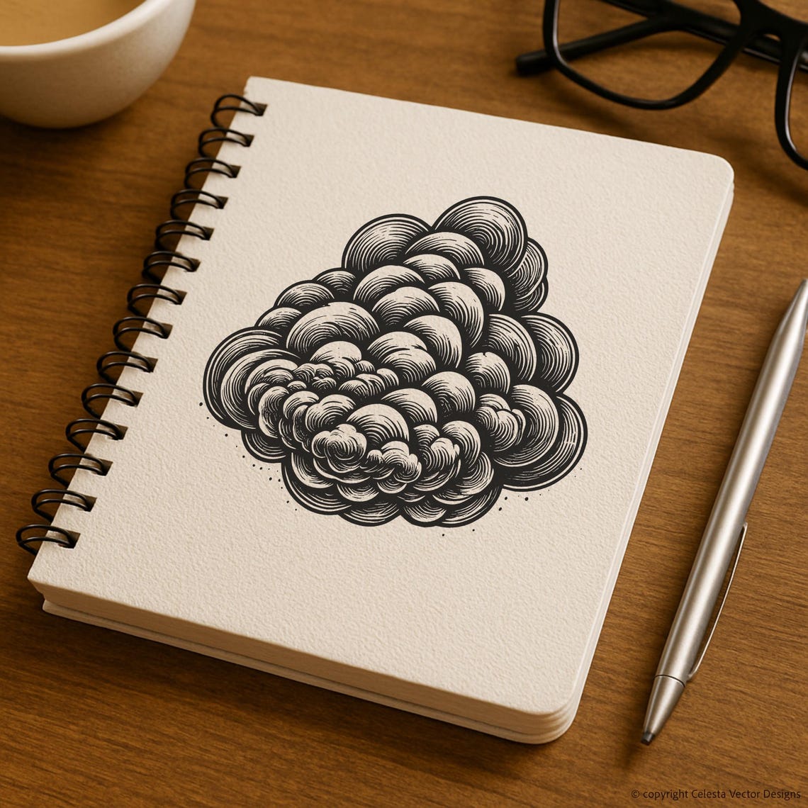 Cloud Formation Vector Clipart - 4 Digital Download Images for Cricut ...