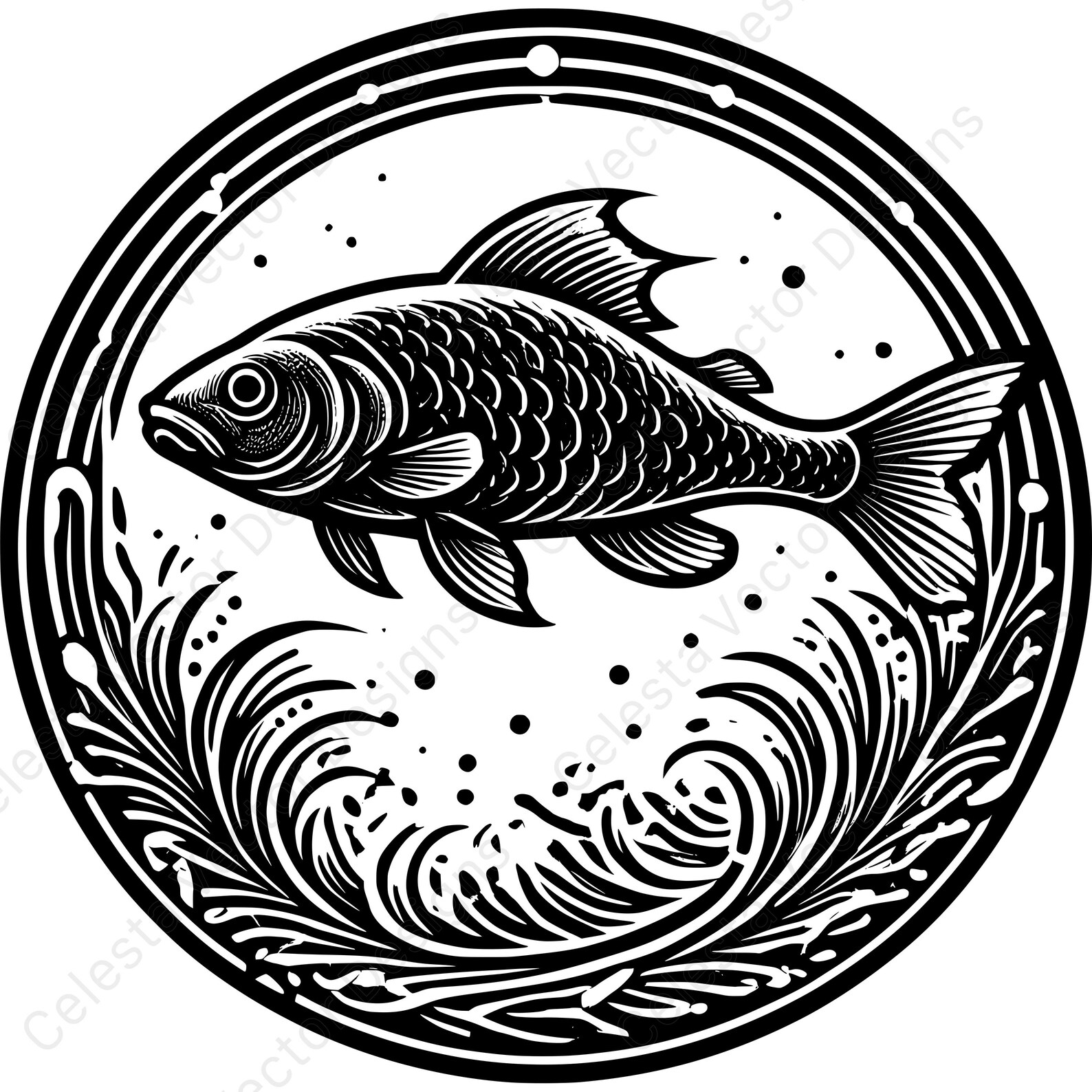 Fish Symbol Vector Clipart Digital Download - 4 Images in Svg, Png, Jpg ...