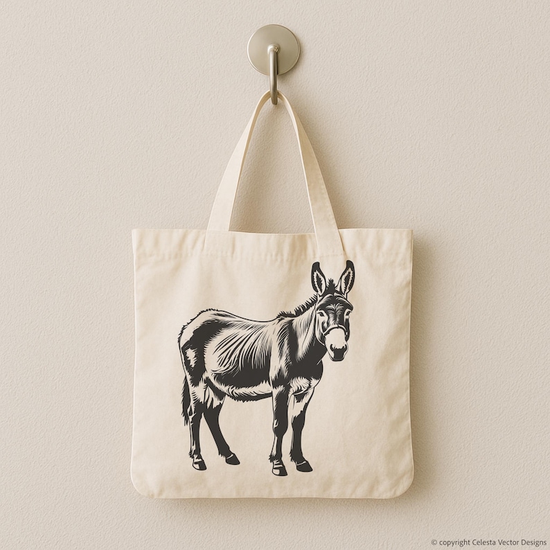 Farm Donkey Clipart Set - 4 Vector Images for Digital Download - Svg ...