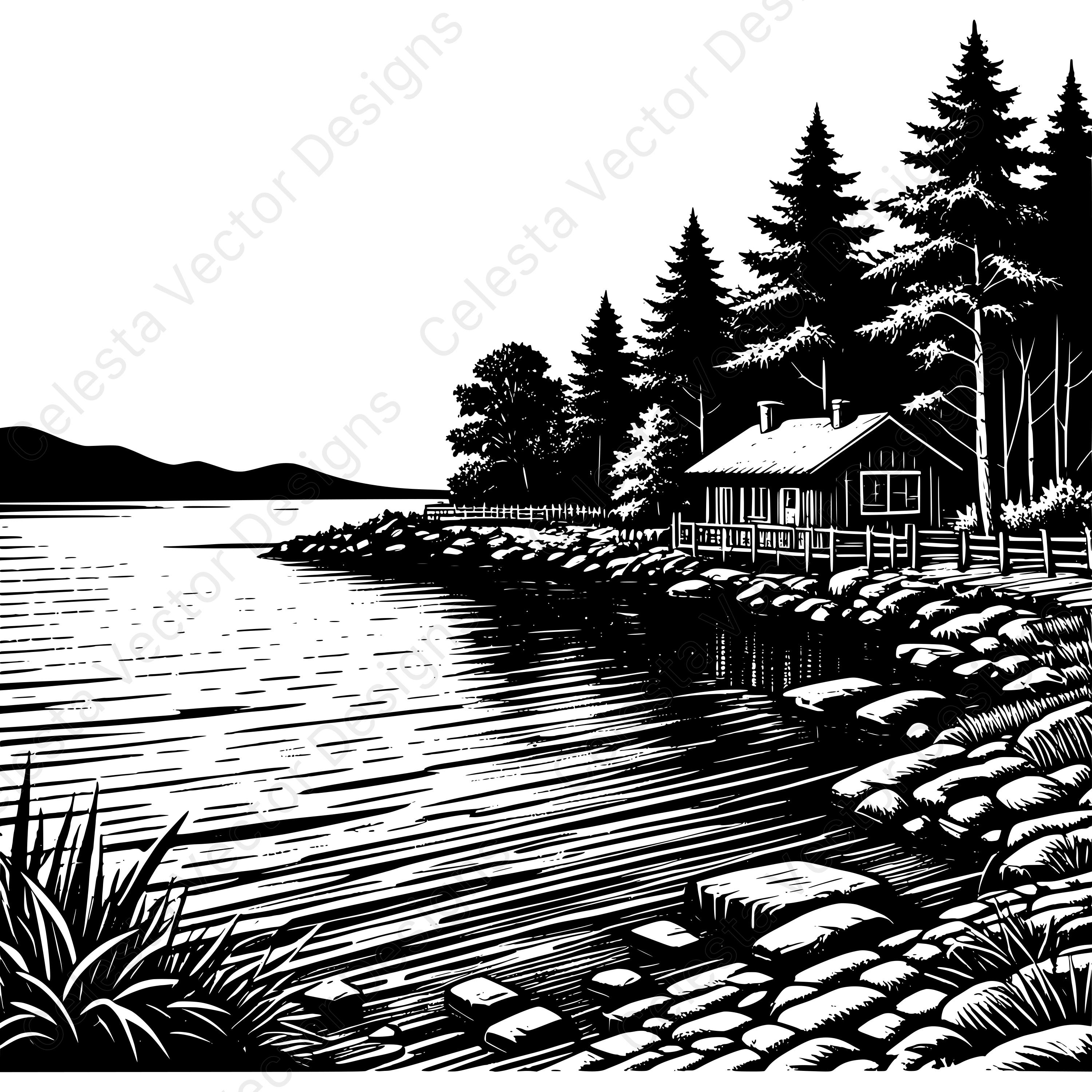 Lake Shore Vector Clipart - 4 Digital Download Images in Svg, Png, Jpg ...