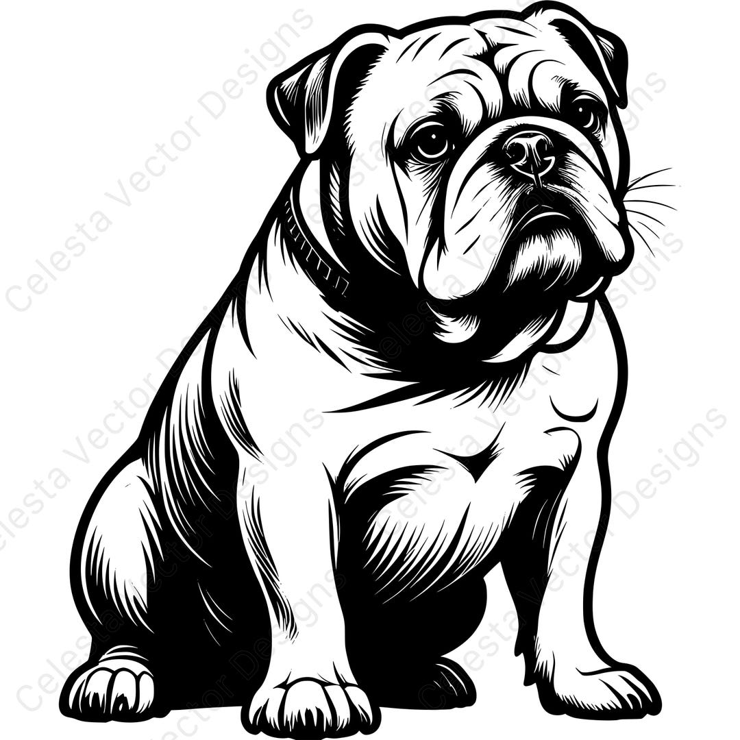 Playful Bulldog Vector Clipart - 4 Digital Download Images for Cricut ...
