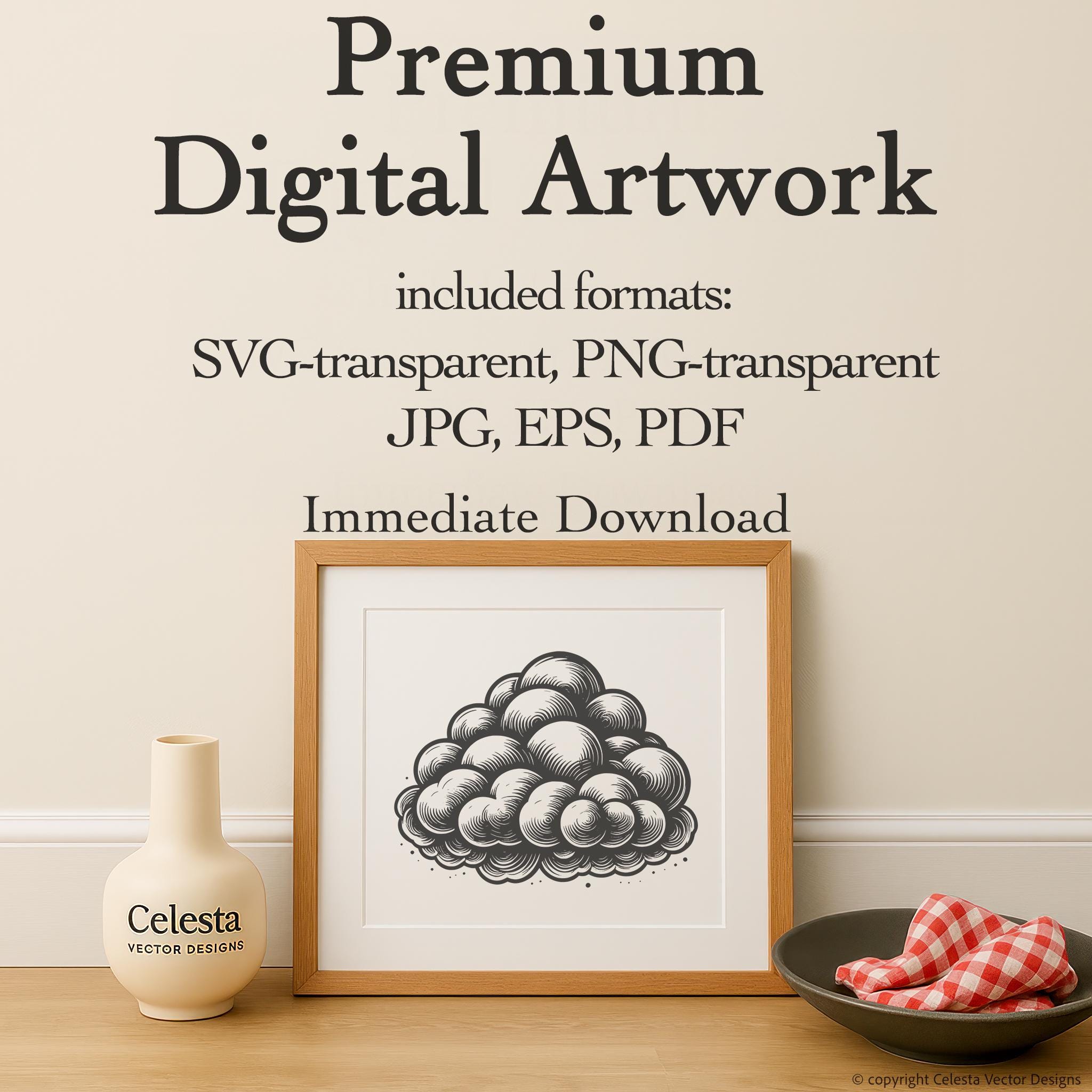 Cloud Formation Vector Clipart - 4 Digital Download Images for Cricut ...