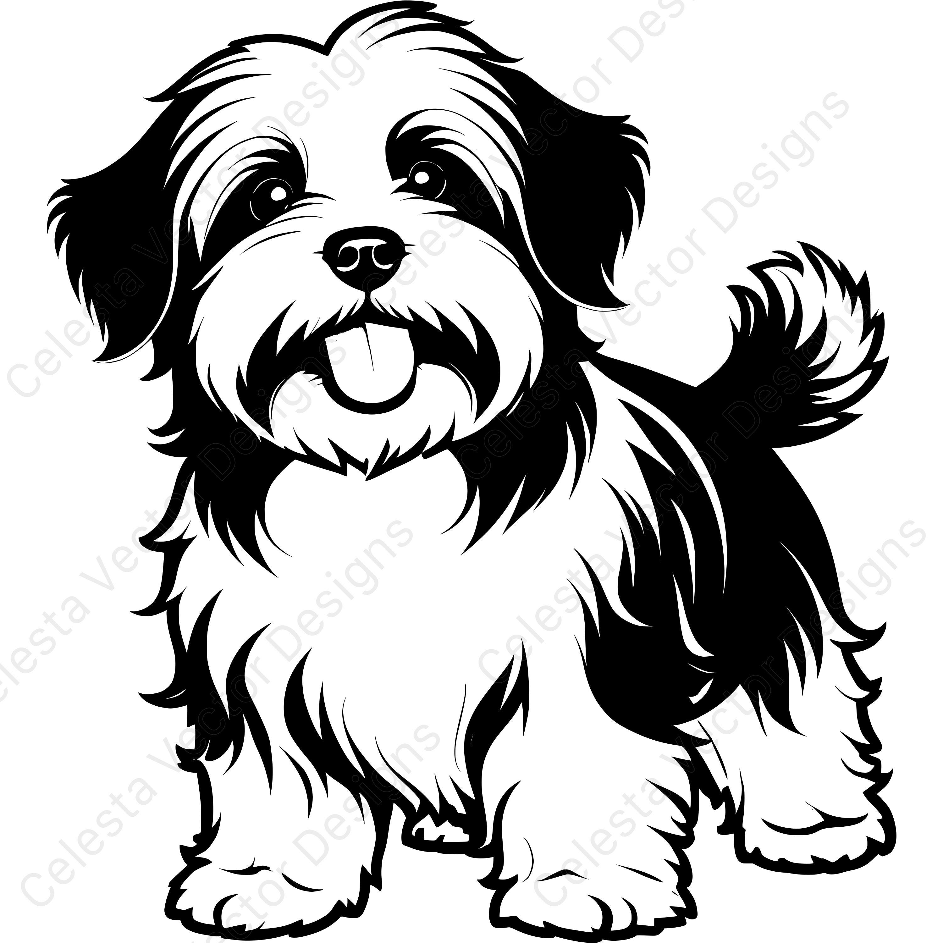 Havanese Happy Dog Vector Clipart - 4 Digital Download Images for ...