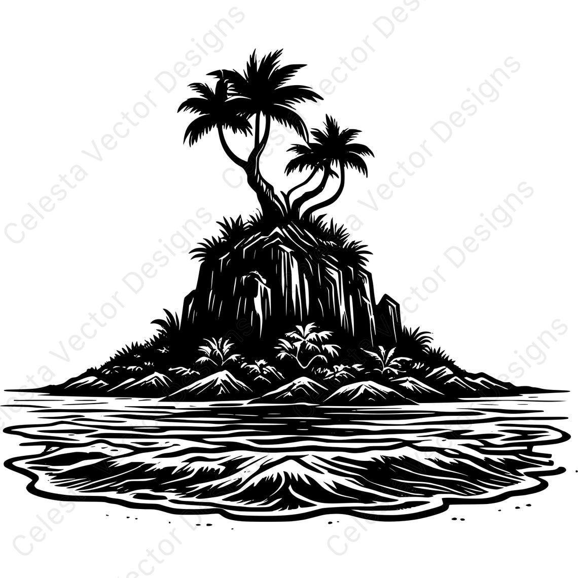 Island Vector Clipart Digital Download - 4 Images in Svg, Png, Jpg, Pdf ...