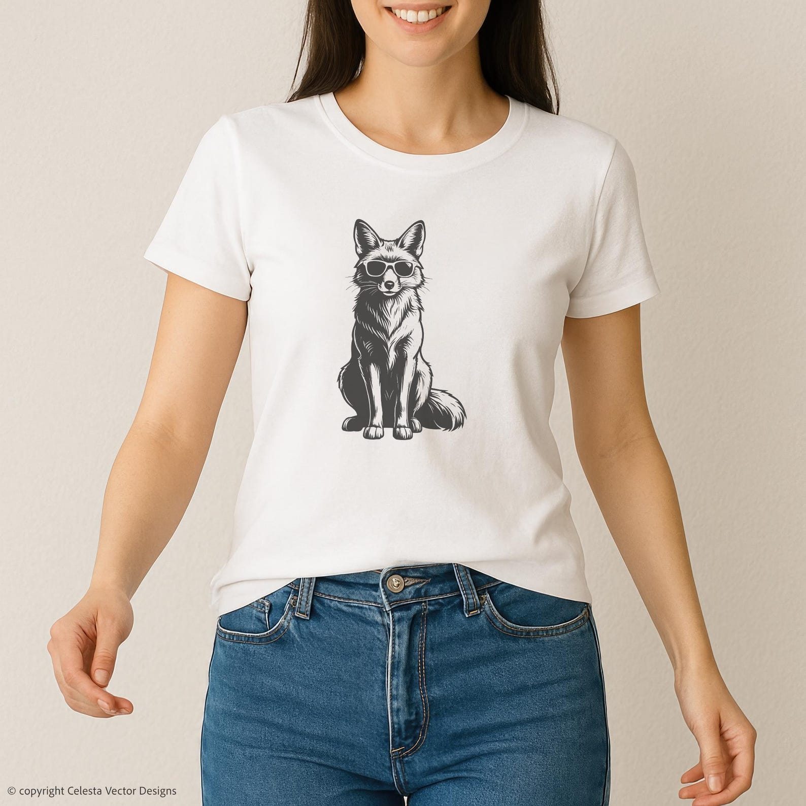 Fox Full Body Portrait Clipart With Cool Sunglasses - 4 Digital ...