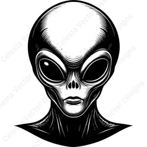 Alien Head Clipart Set of 4 Vector Images for Digital Download Svg Png ...