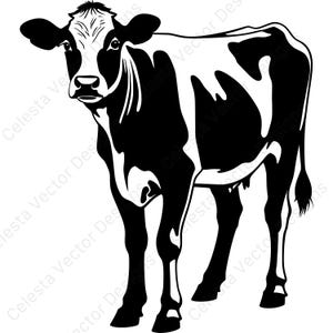 Farm Cow Vector Clipart Digital Download - 4 Images Svg Png Jpg Pdf Eps ...