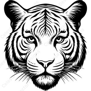 Tiger Portrait Vector Clipart - 4 Digital Download Images for Cricut ...