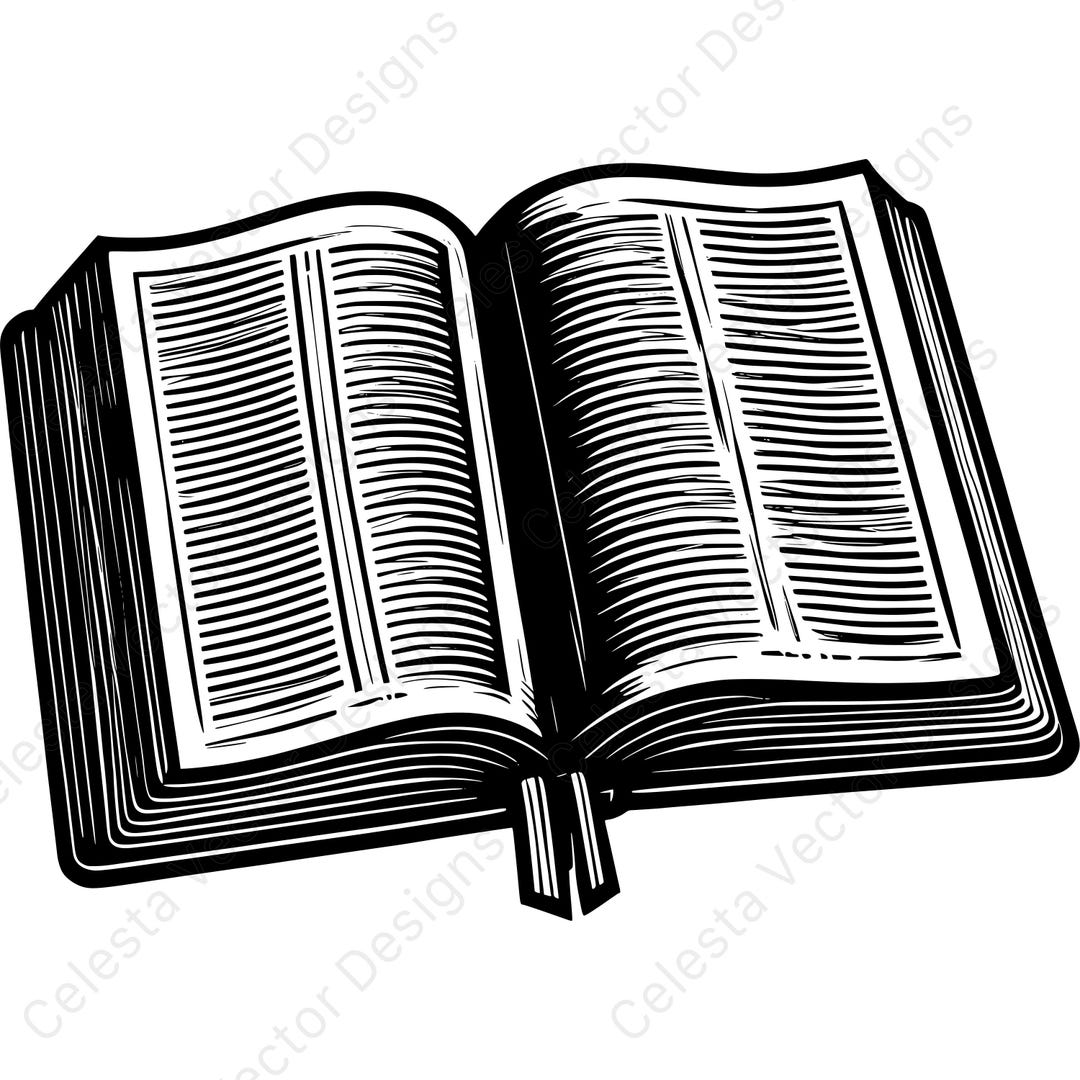 Open Bible Vector Clipart Set of 4 Images for Digital Download Svg Png ...