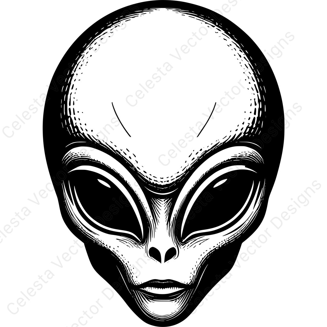 Alien Head Clipart Set of 4 Vector Images for Digital Download Svg Png ...