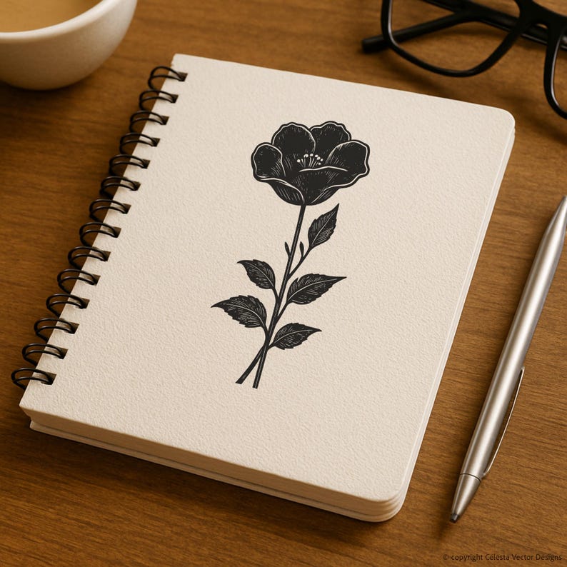 Violet Flower Vector Clipart Digital Download - 4 Svg Images for Cricut ...
